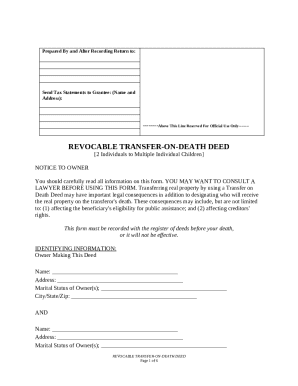 Revocable Transfer-on-death Deed Doc Template | pdfFiller