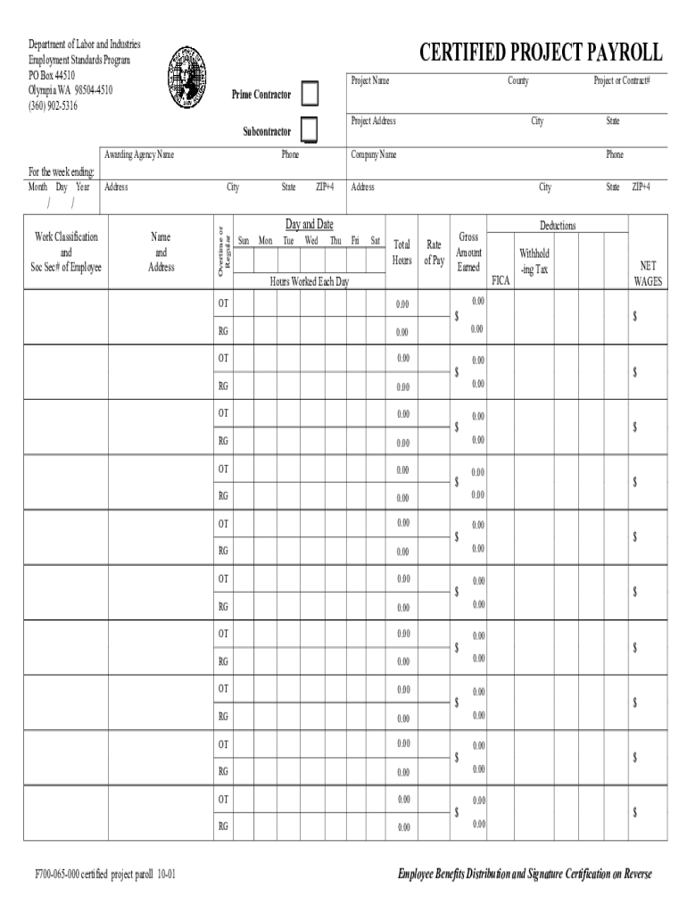 Fillable Online Certified Project Payroll Form Fax Email Print - pdfFiller