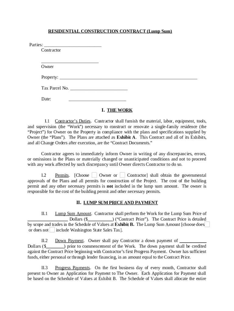 Residential_construction_contract Doc Template | pdfFiller