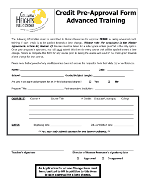 Fillable Online Credit Pre-approval Form Fax Email Print - pdfFiller