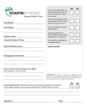 Fillable Online Guest Intake Form Fax Email Print - pdfFiller