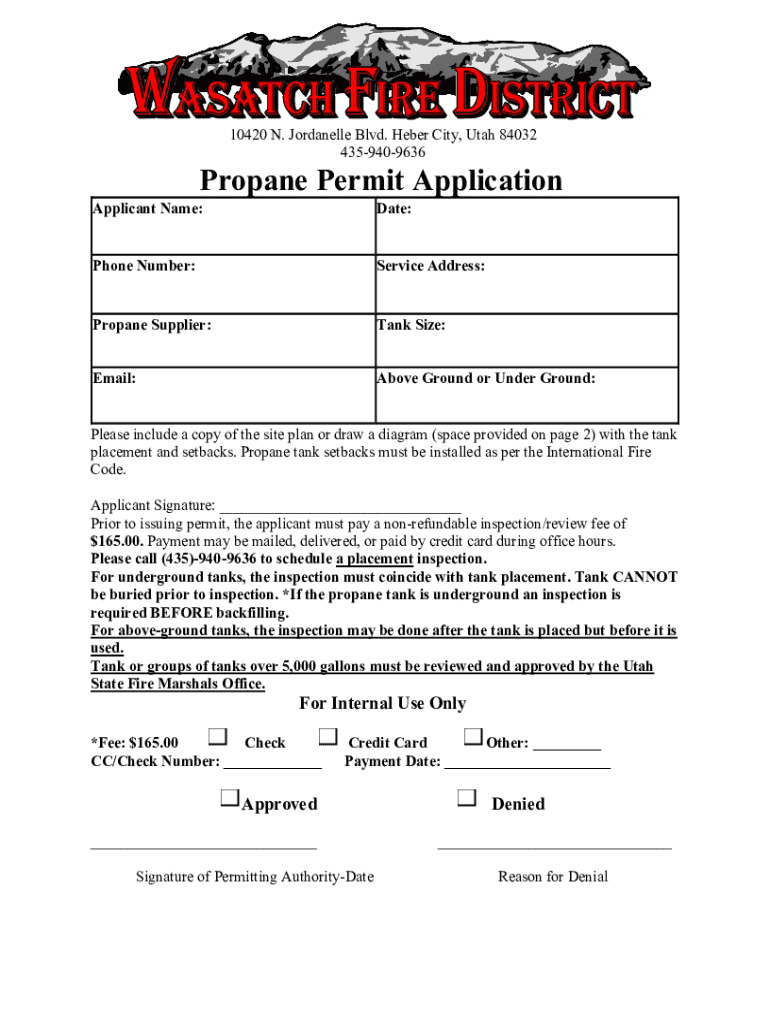 Fillable Online Propane Permit Application Fax Email Print - pdfFiller