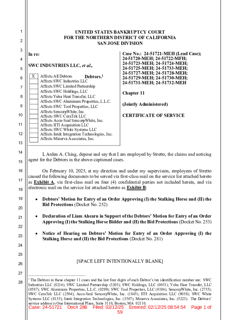 Fillable Online Affects SWC Industries LLC Fax Email Print - pdfFiller