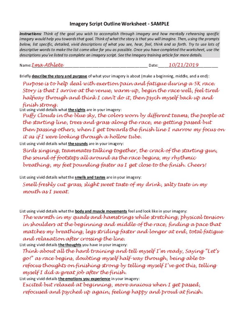 Fillable Online Imagery Script Outline Fax Email Print - pdfFiller