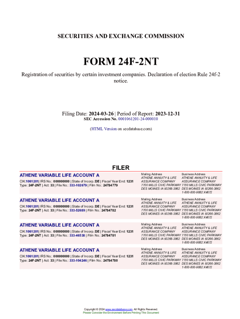 Fillable Online Registration of Securities by Certain Investment Companies. Declaration of ...
