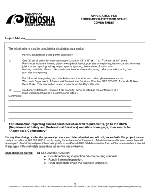 Fillable Online Application for Porch/deck/exterior Stairs Fax Email ...