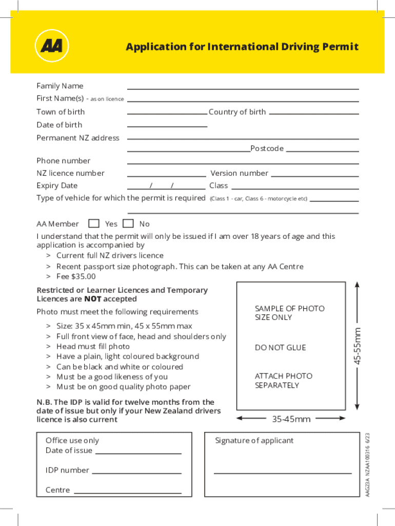 Fillable Online International Driving Permit Application Fax Email ...