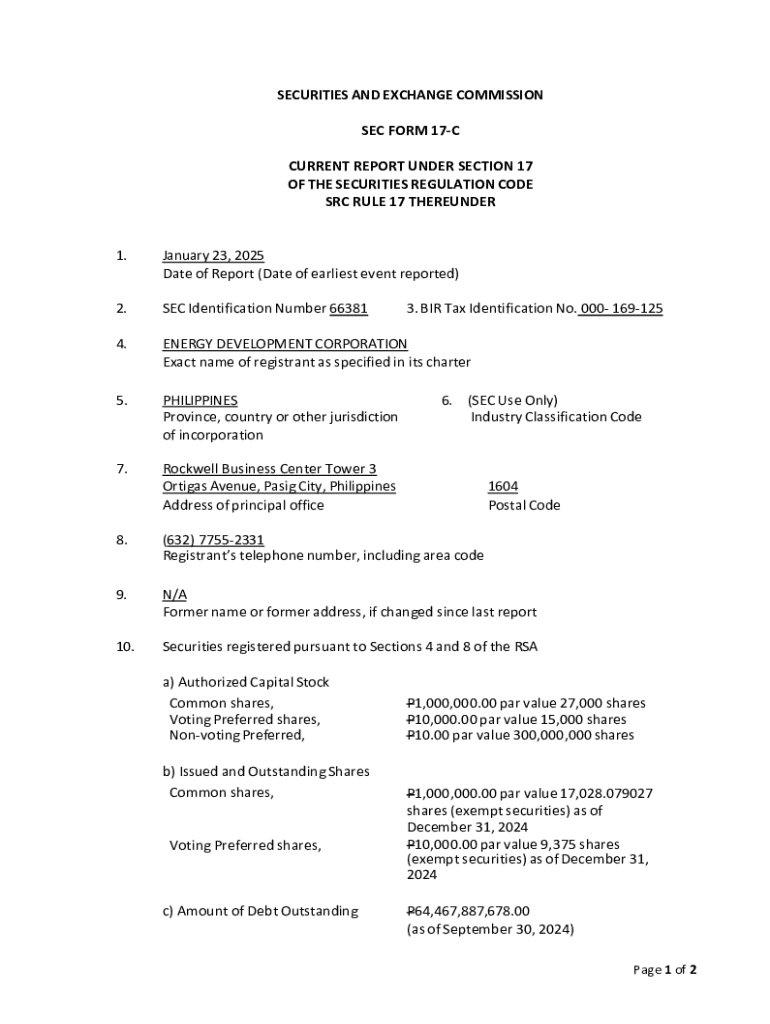 Fillable Online Current Report Under Section 17 of the Securities ...
