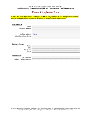 Fillable Online Aashto Product Evaluation and Audit Solutions Audit ...