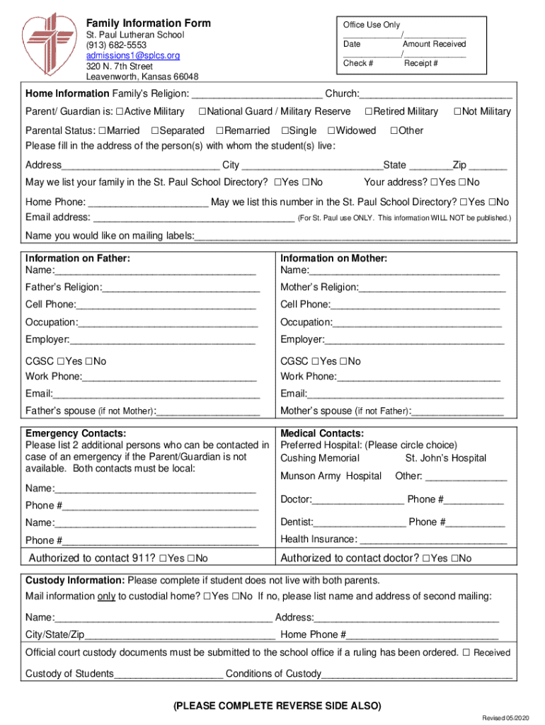Fillable Online Family Information Form Fax Email Print - pdfFiller