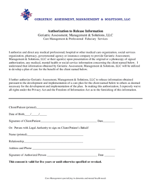 Fillable Online Authorization to Release Information Fax Email Print ...