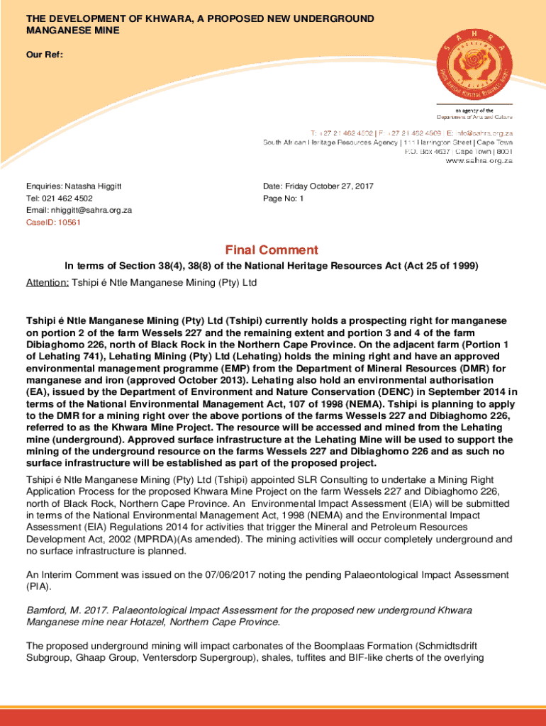 Fillable Online THE DEVELOPMENT OF KHWARA, A PROPOSED NEW UNDERGROUND ...