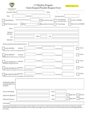 Fillable Online C2 Pipeline Program Check Request/payable Request Fax ...