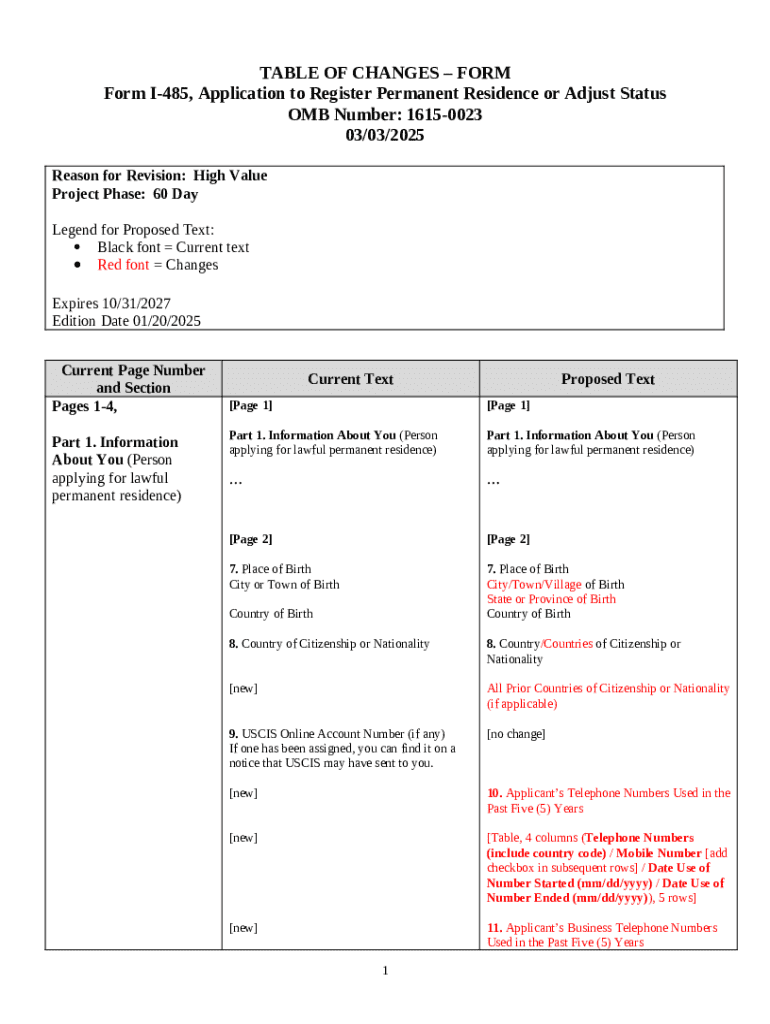 I-485 Doc Template | pdfFiller
