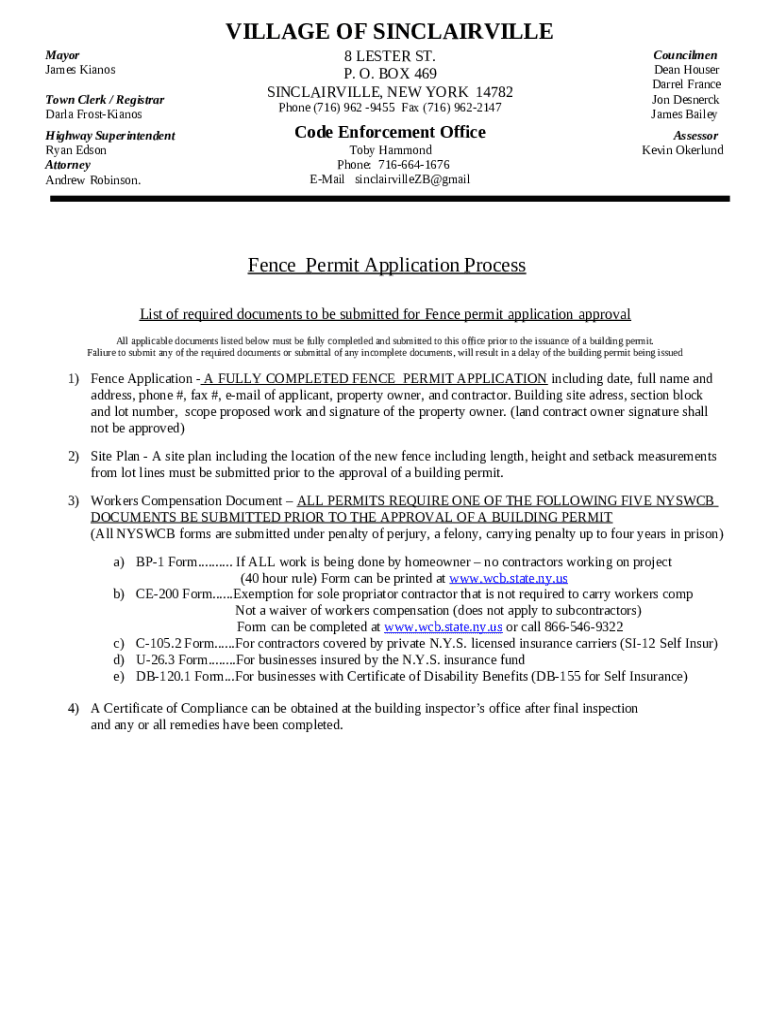 Fence Permit Application Doc Template | pdfFiller
