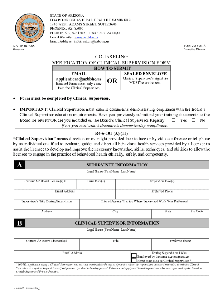 Fillable Online Counseling Verification of Clinical Supervision Fax Email Print - pdfFiller