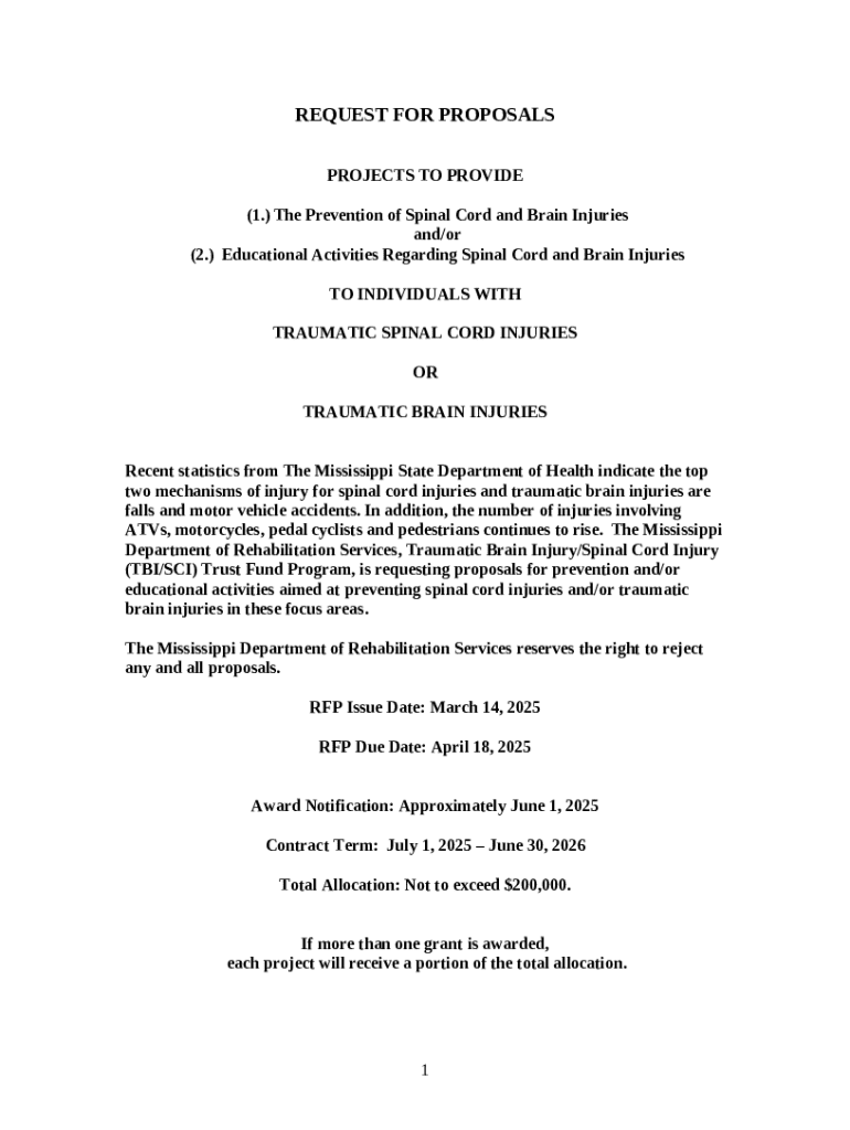 Request for Proposals Doc Template | pdfFiller