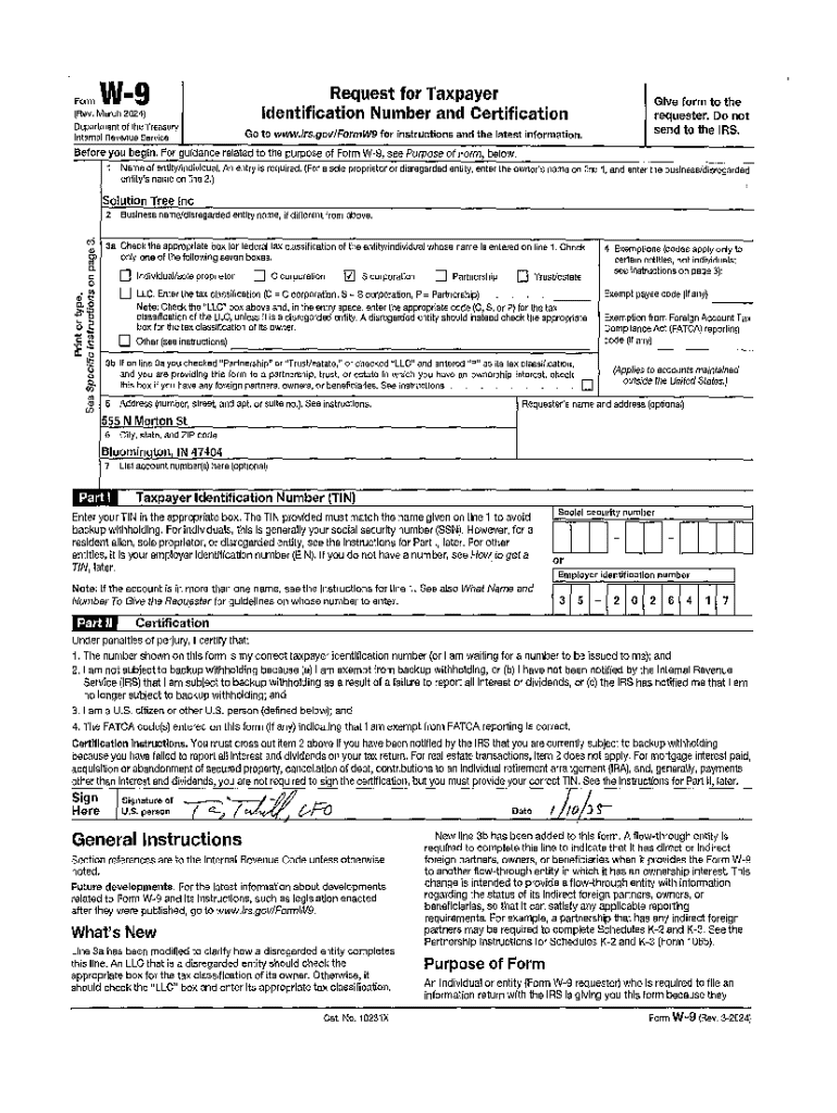 Fillable Online Request for Taxpayer Identification Number and ...