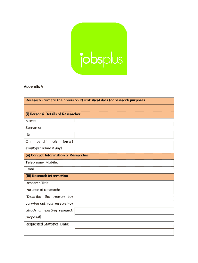 Research - jobsplus gov Doc Template | pdfFiller