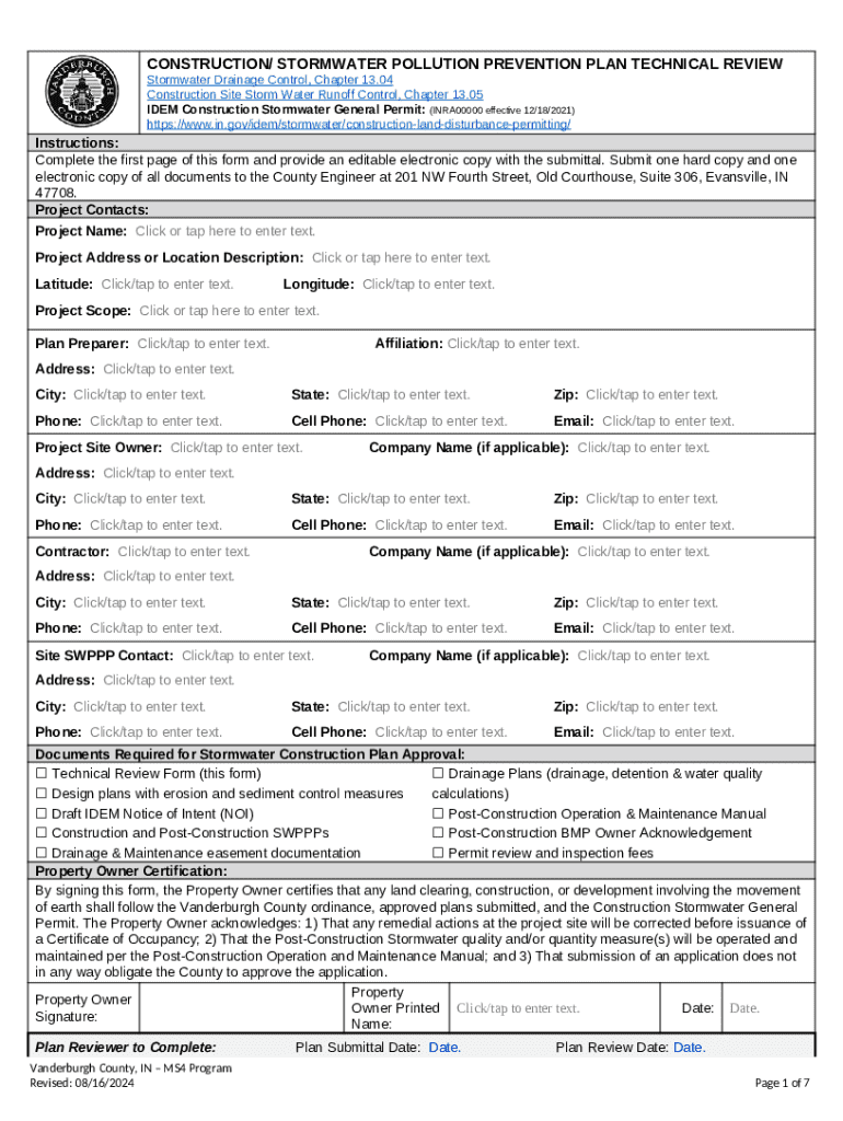 Construction/stormwater Pollution Prevention Plan Technical Review Doc ...