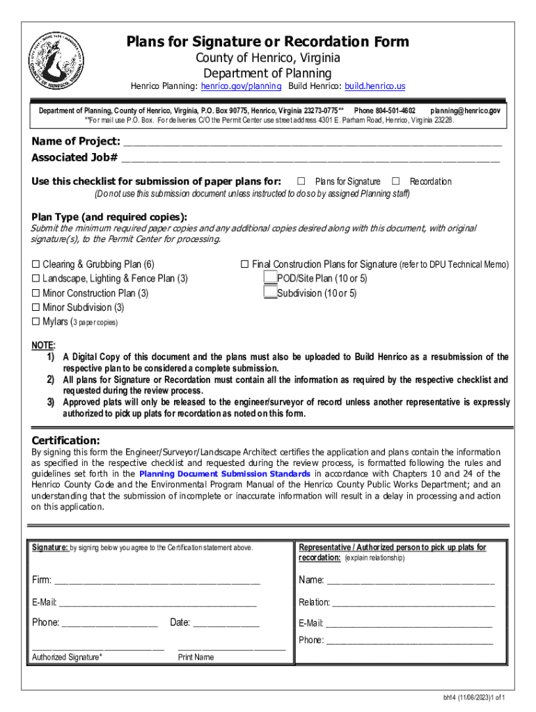Fillable Online Plans for Signature or Recordation Fax Email Print ...