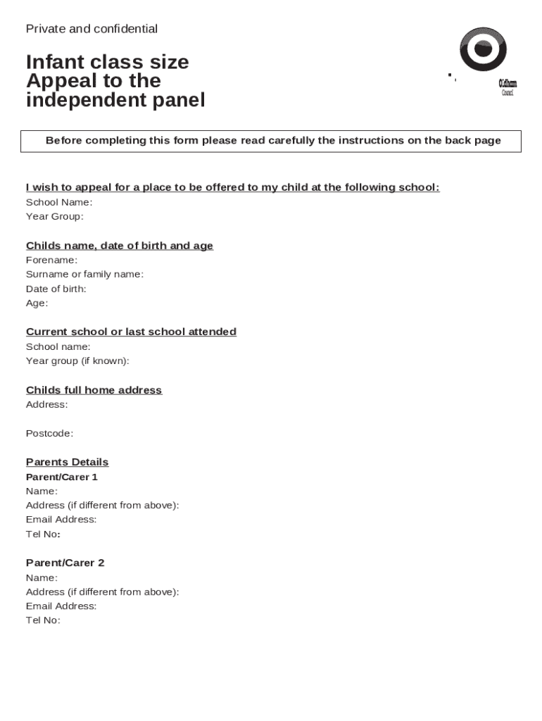 Infant class size Doc Template | pdfFiller