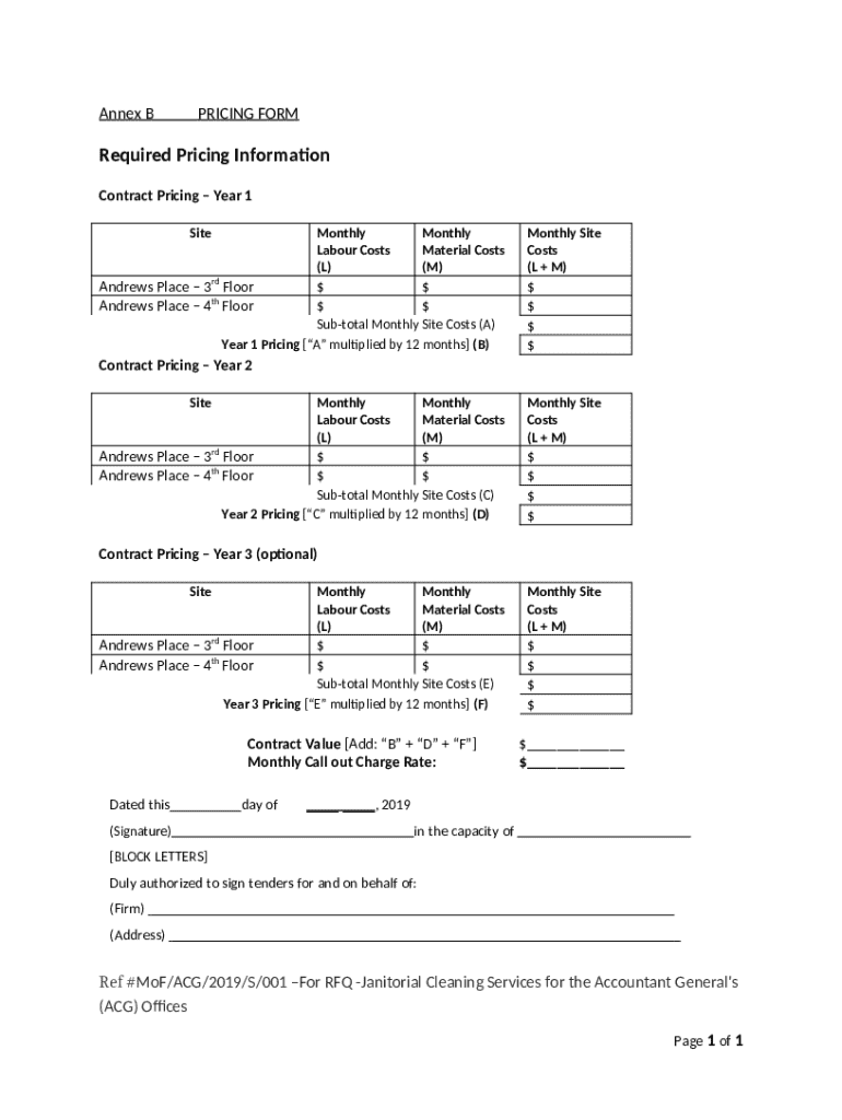 Pricing Doc Template | pdfFiller