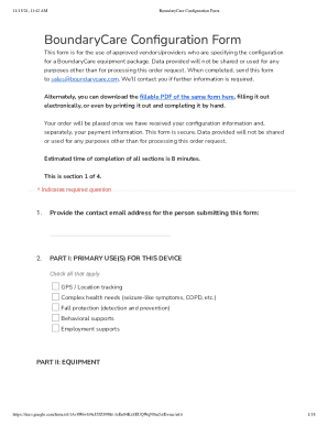 Fillable Online Boundarycare Configuration Form Fax Email Print - pdfFiller