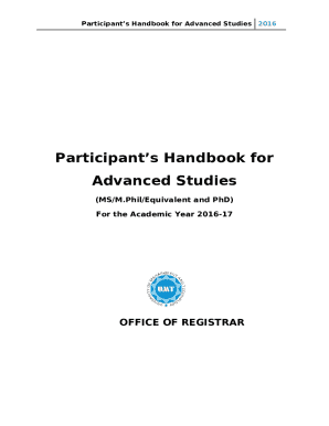 Participant's Handbook for Advanced Studies - admin umt edu Doc ...