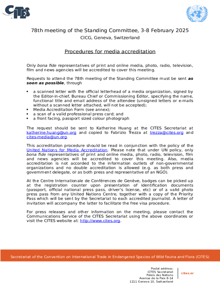 Media Accreditation Doc Template | pdfFiller