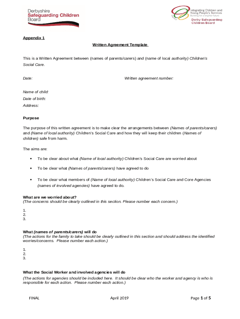Written Agreement Template Doc Template | pdfFiller