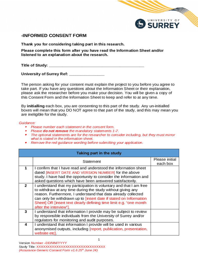 Ined Consent Doc Template | pdfFiller