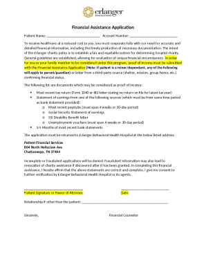 Financial Assistance Application Doc Template | pdfFiller