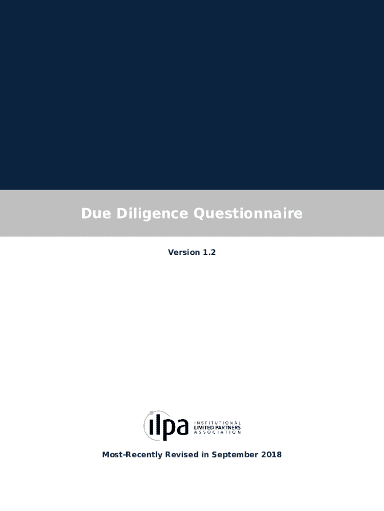 Ilpa Due Diligence Questionnaire Doc Template | pdfFiller