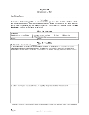 Appendix C Reference Letter Doc Template | pdfFiller