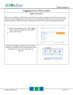 Before you can login as a club leader, you must have an active ...