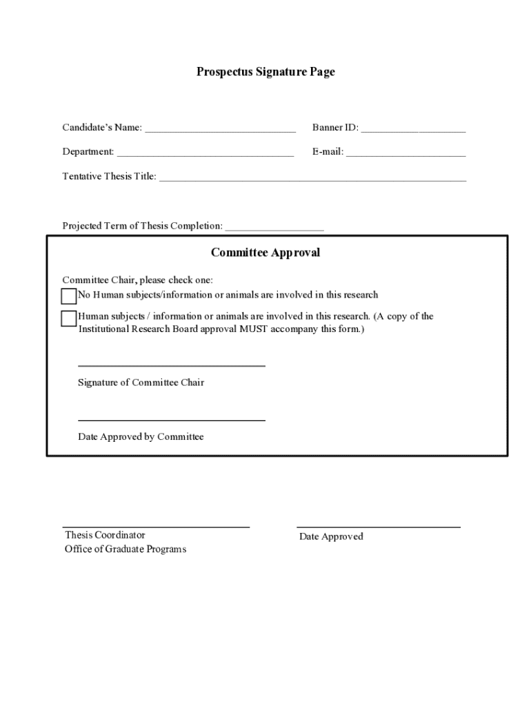 Fillable Online Prospectus Signature Page Fax Email Print - pdfFiller