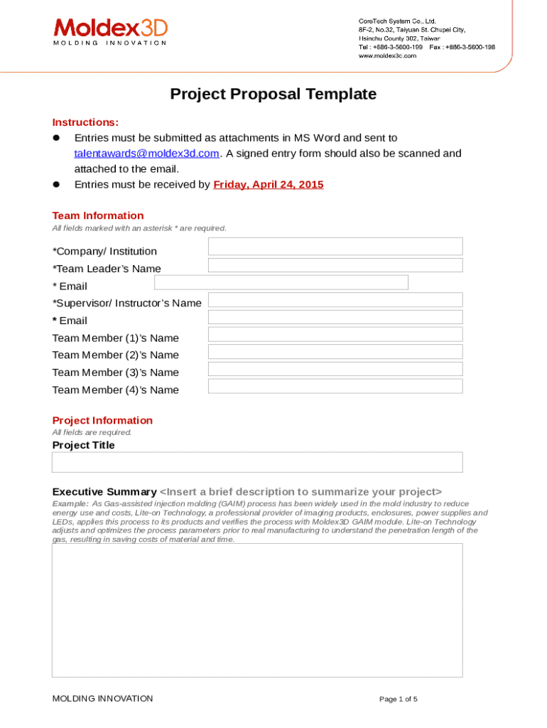 Project Proposal Template Doc Template | pdfFiller