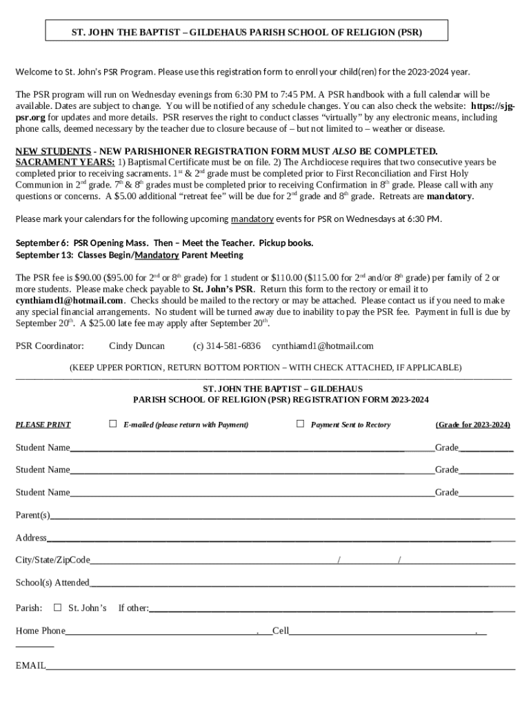 Psr Registration Doc Template | pdfFiller