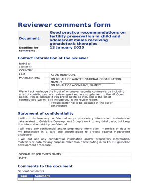 Reviewer Comments Doc Template | pdfFiller