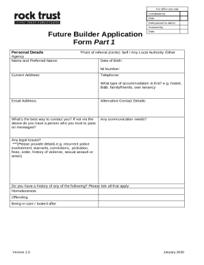 Future Builder Application Doc Template | pdfFiller