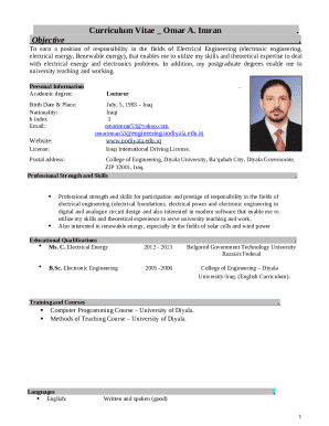 Curriculum Vitae _ Omar a. Imran - engineering uodiyala edu Doc Template | pdfFiller