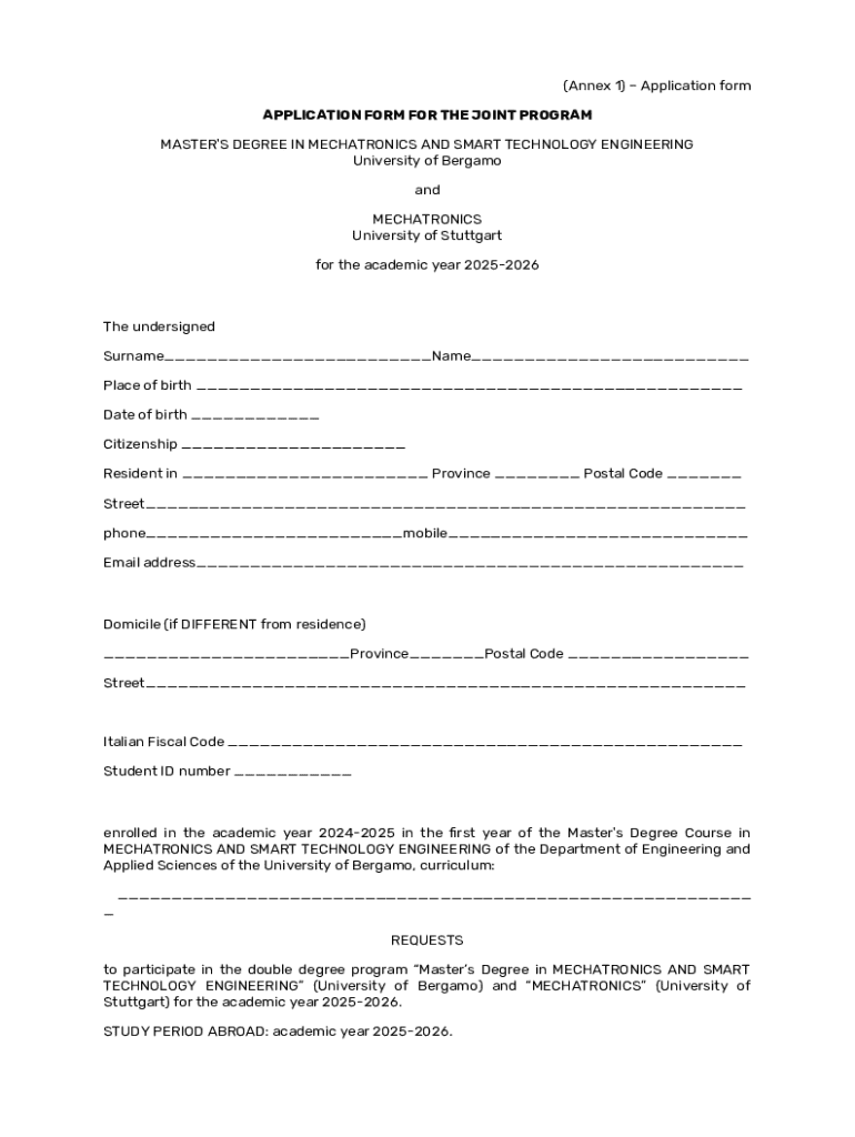 Application for the Joint Program Doc Template | pdfFiller