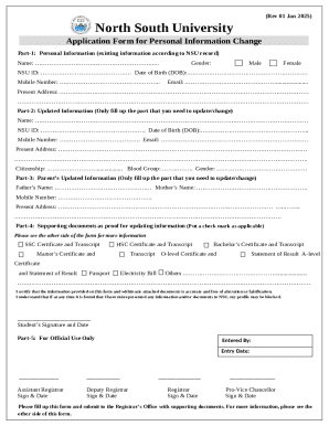 Application for Personal Ination Change Doc Template | pdfFiller