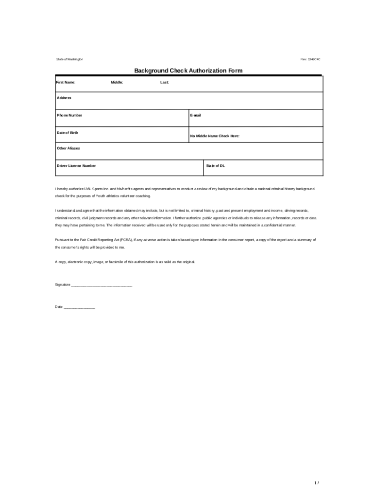 Background Check Authorization Doc Template | pdfFiller