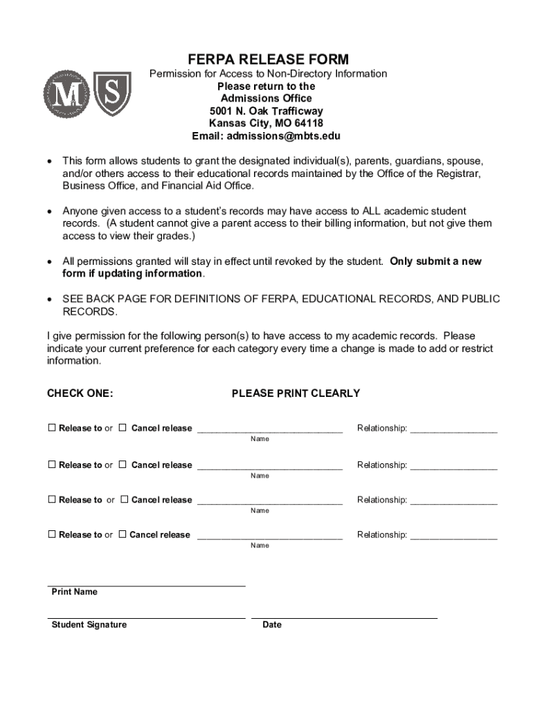 Fillable Online Permission for Access to Non-directory Information Fax ...