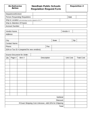 Requisition Request - highrock needham k12 ma Doc Template | pdfFiller