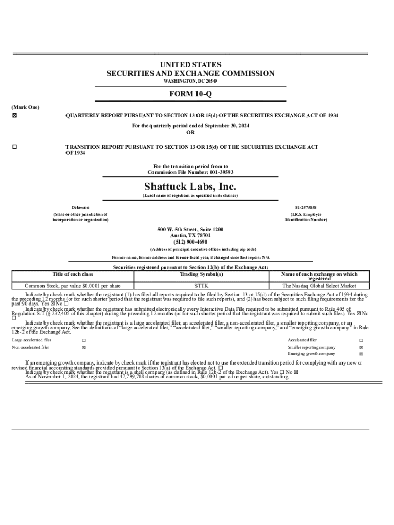 Fillable Online Quarterly Report Pursuant to Section 13 or 15(d) of the ...