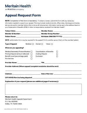 Fillable Online Appeal Request Form Fax Email Print - pdfFiller