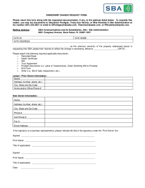 Fillable Online Ownership Change Request Fax Email Print - pdfFiller